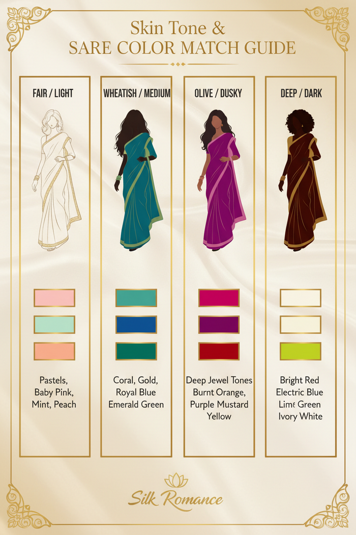 How to Choose the Perfect Saree Color for Your Skin Tone?